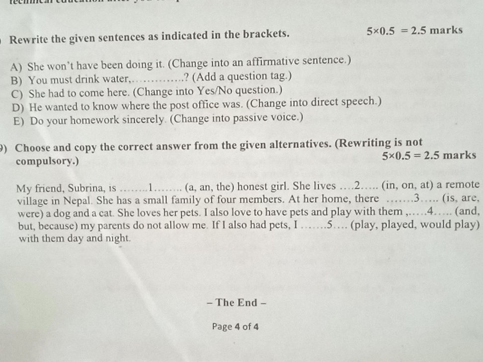 8) Rewrite the given sentences as indicated | StudyX