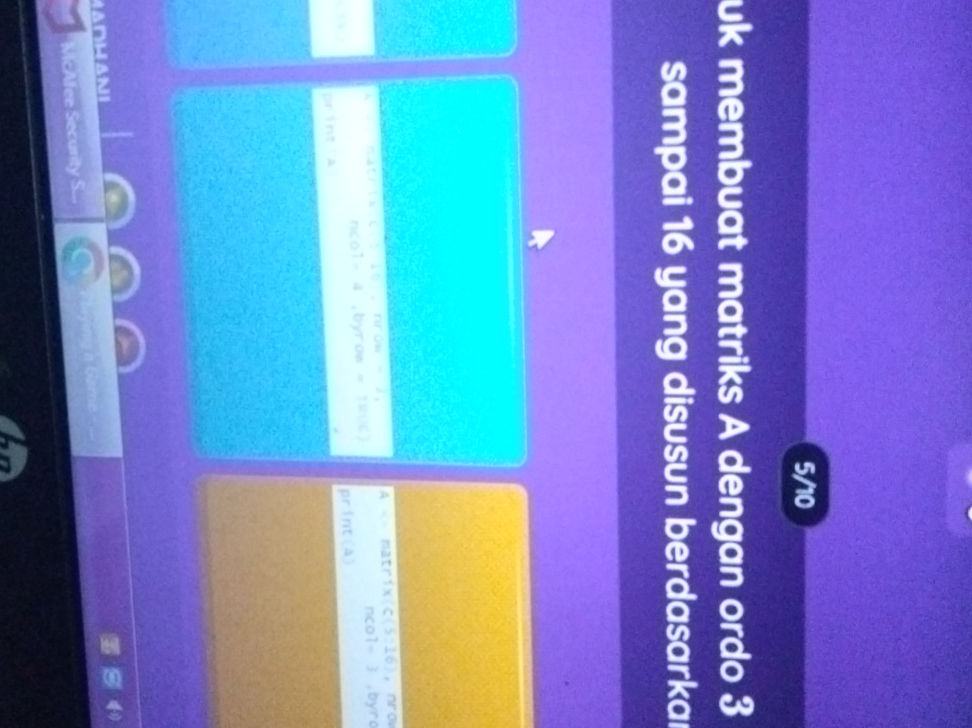 uk membuat matriks A dengan ordo 3 sampai 16 | StudyX