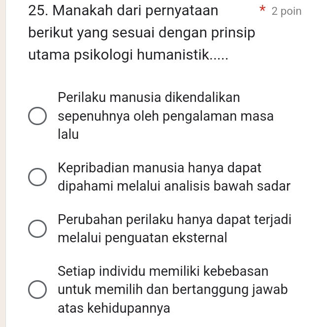 25. Manakah dari pernyataan berikut yang | StudyX