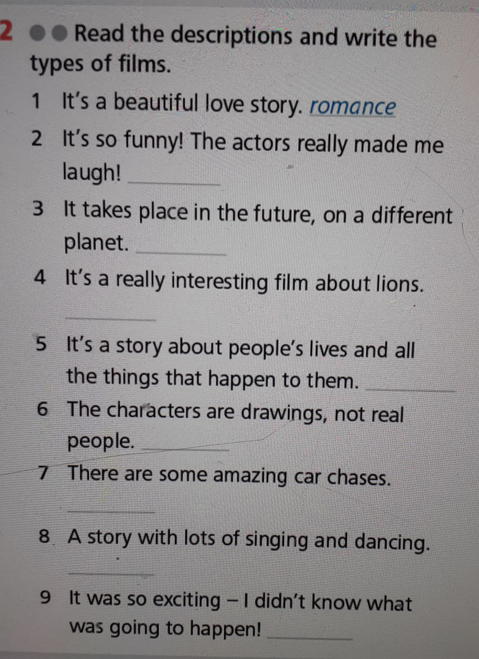 Read the descriptions and write the types of | StudyX