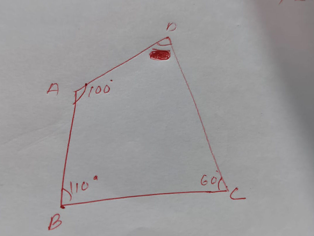 The image shows a quadrilateral ABCD. Angle | StudyX