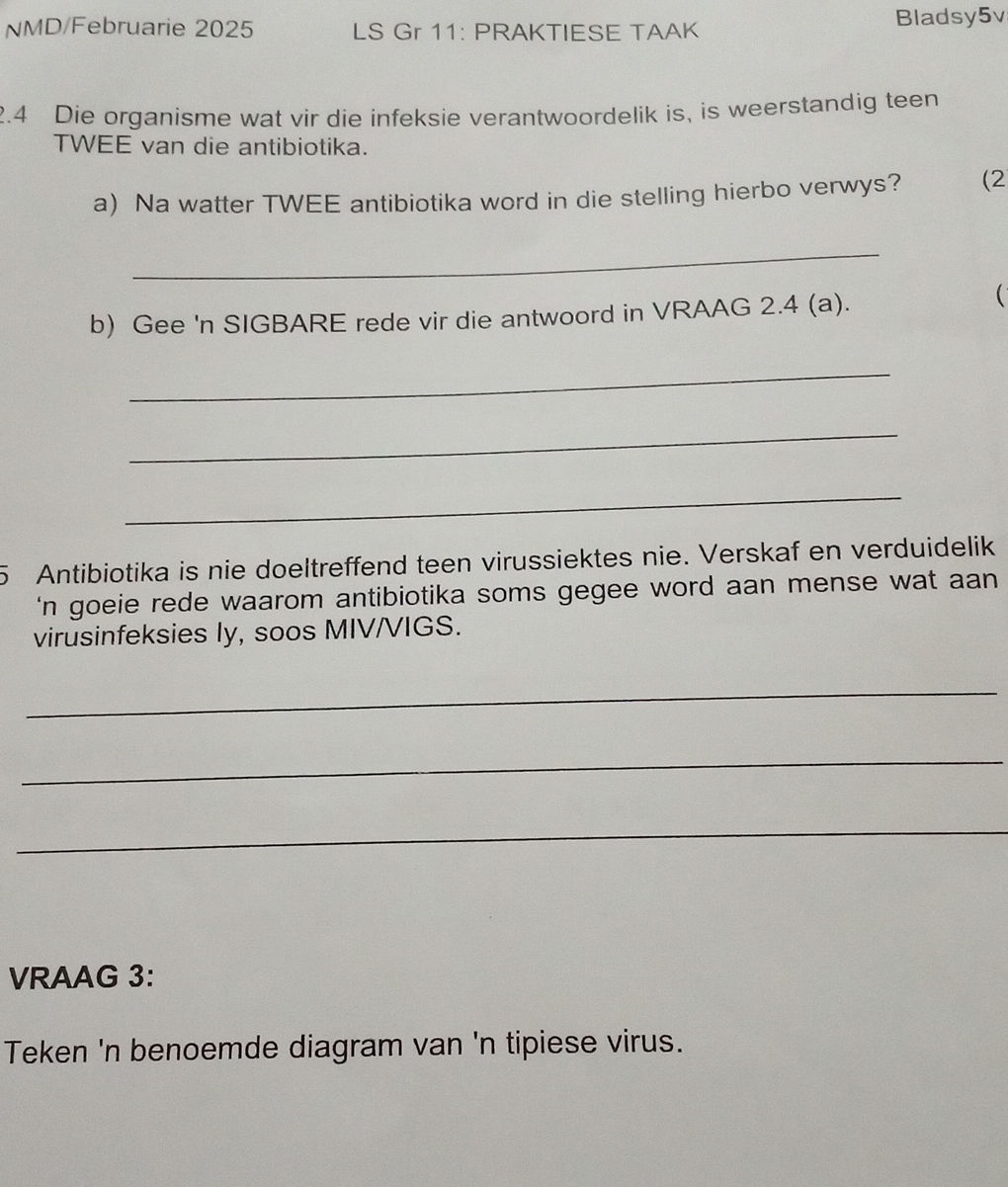 2.4 Die organisme wat vir die infeksie | StudyX