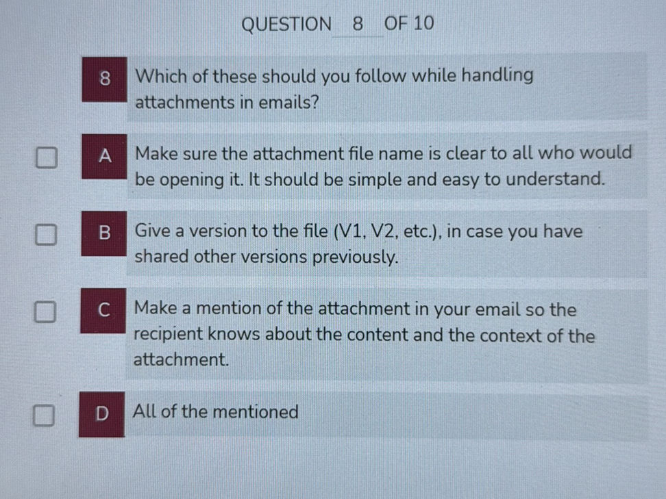 8 Which of these should you follow while | StudyX