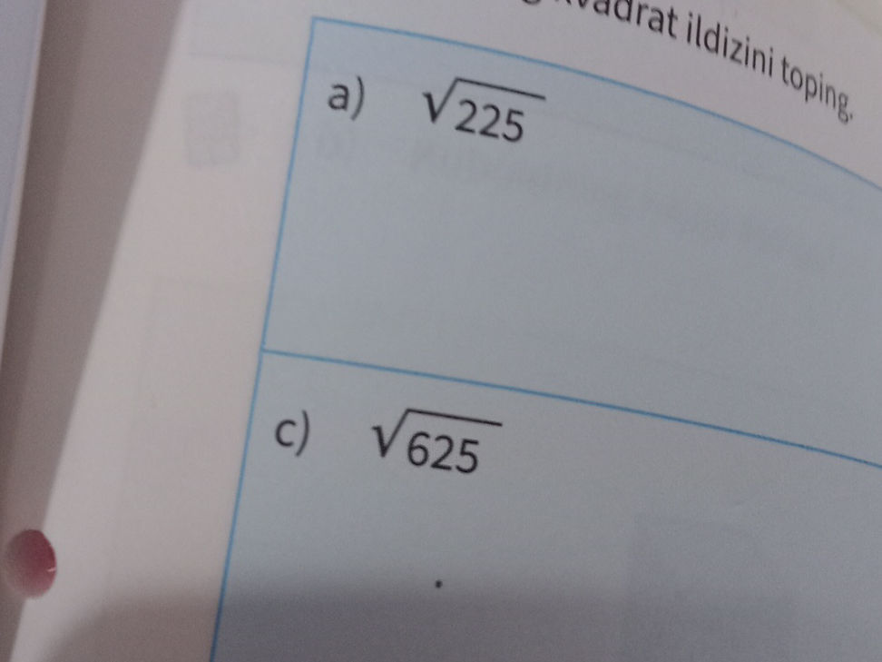 Square root of 225 and 625 | StudyX