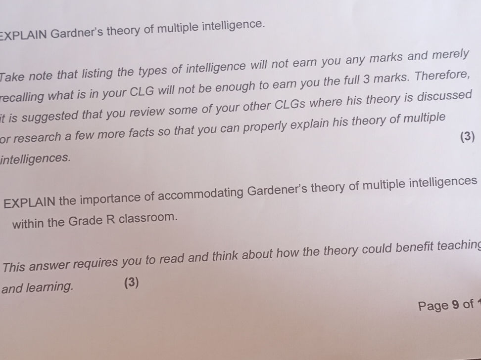 EXPLAIN Gardner's theory of multiple | StudyX