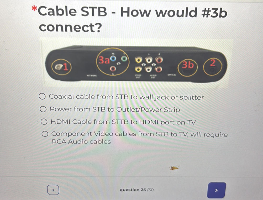 *Cable STB - How would #3b connect? Coaxial | StudyX