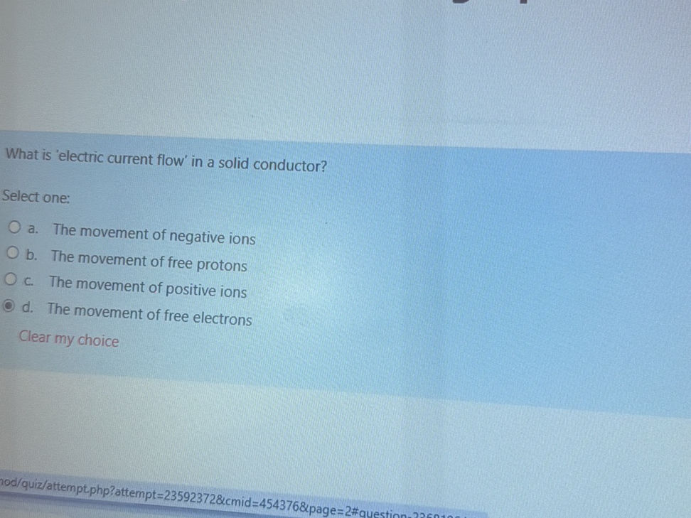 What is 'electric current flow' in a solid | StudyX