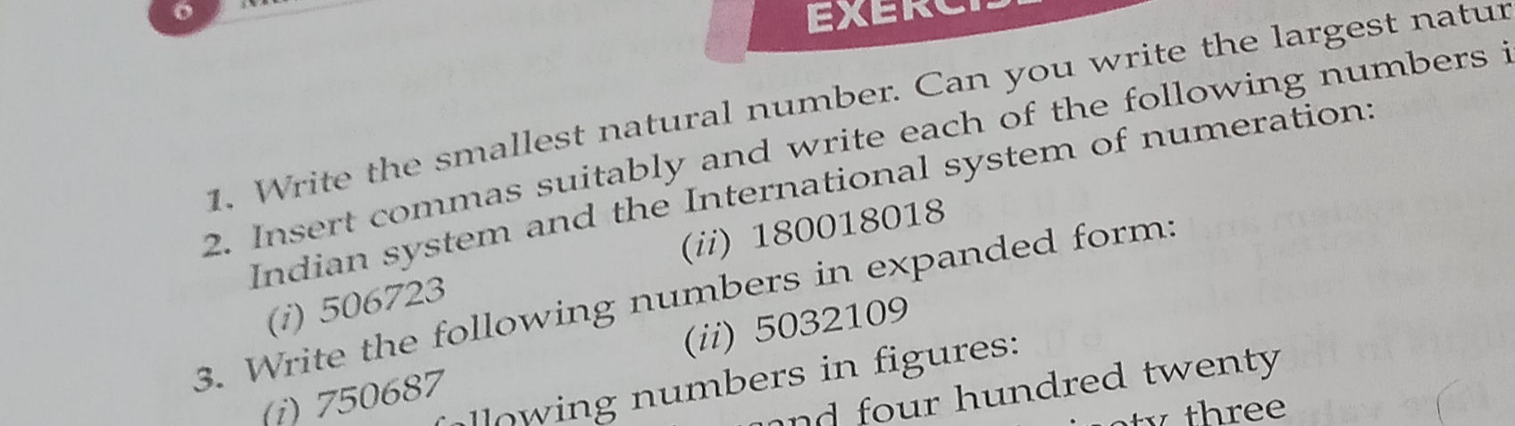 1. Write the smallest natural number. Can | StudyX
