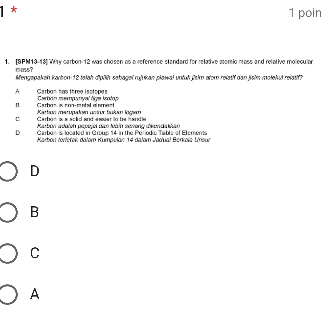 1. [SPM13-13] Why carbon-12 was chosen as a | StudyX