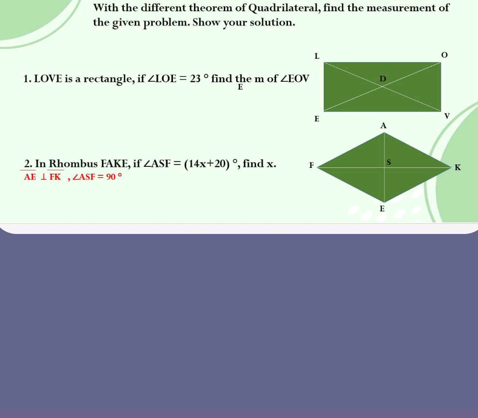 With the different theorem of Quadrilateral, | StudyX