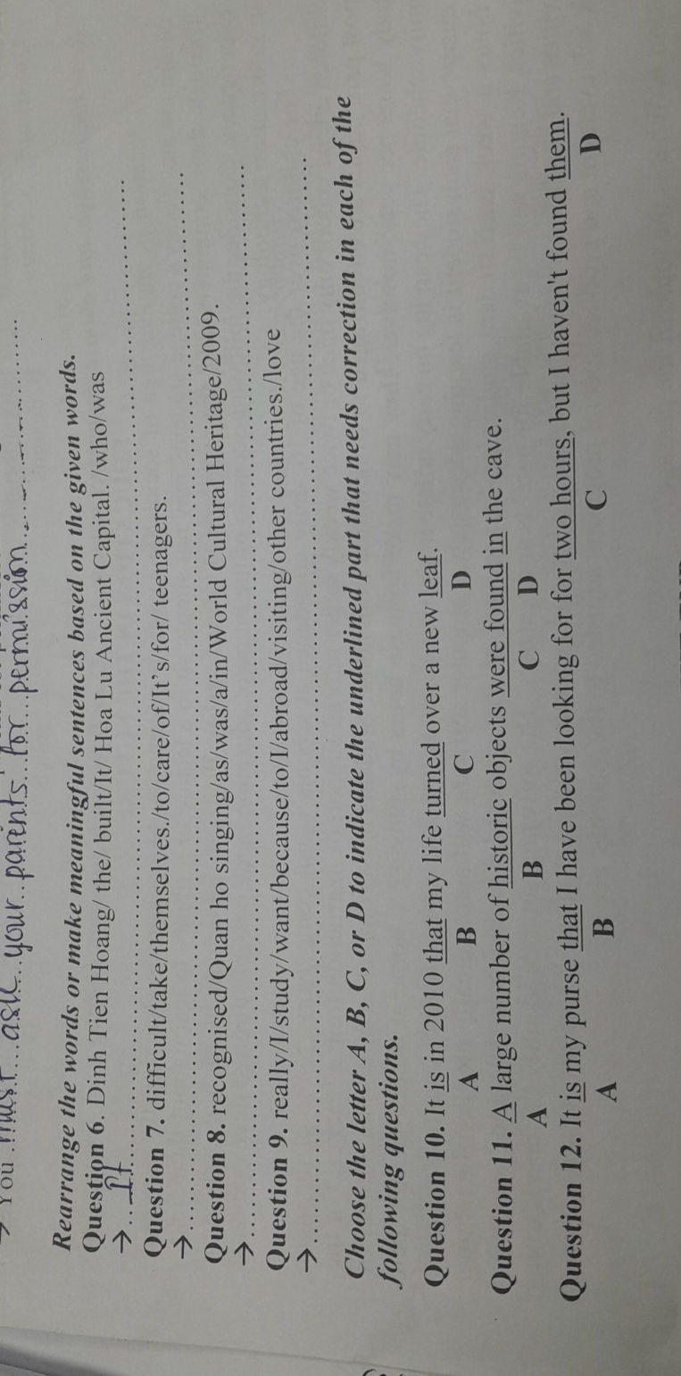 Rearrange the words or make meaningful | StudyX