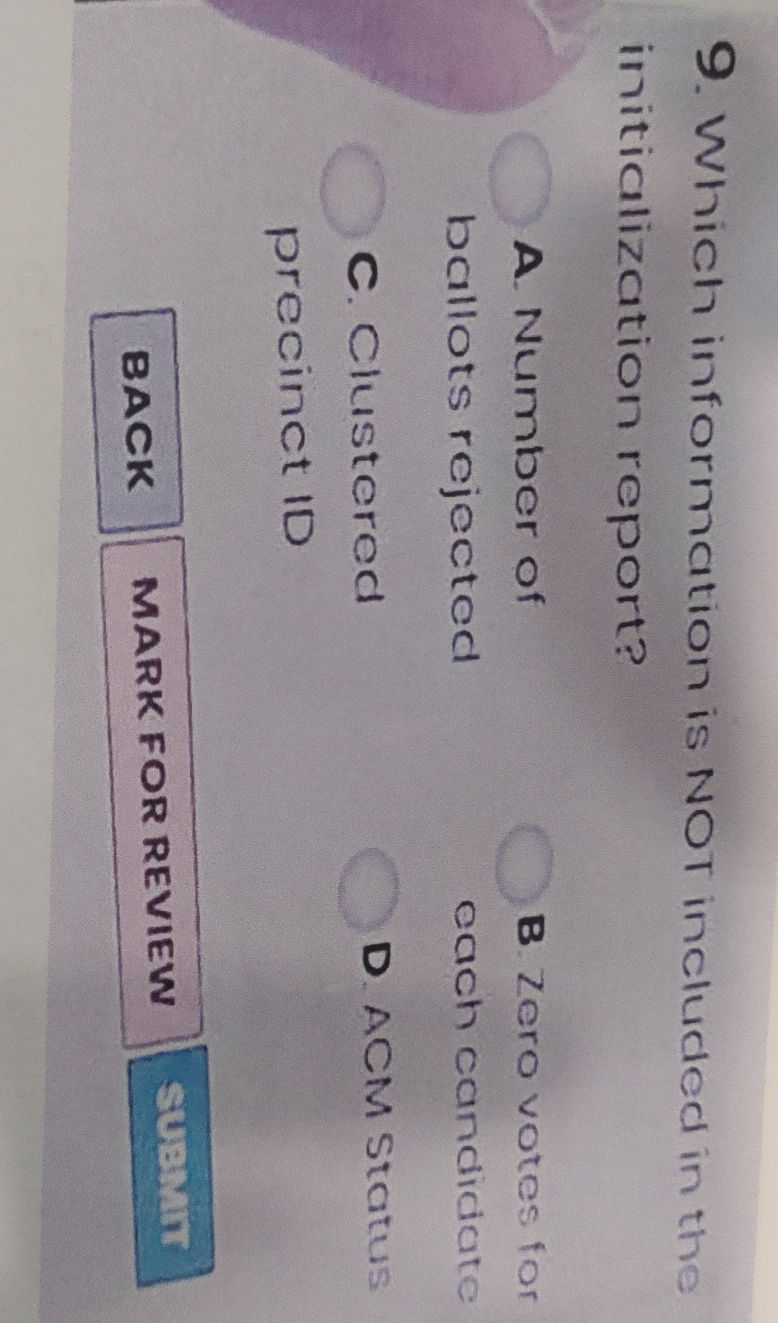 9. Which information is NOT included in the | StudyX