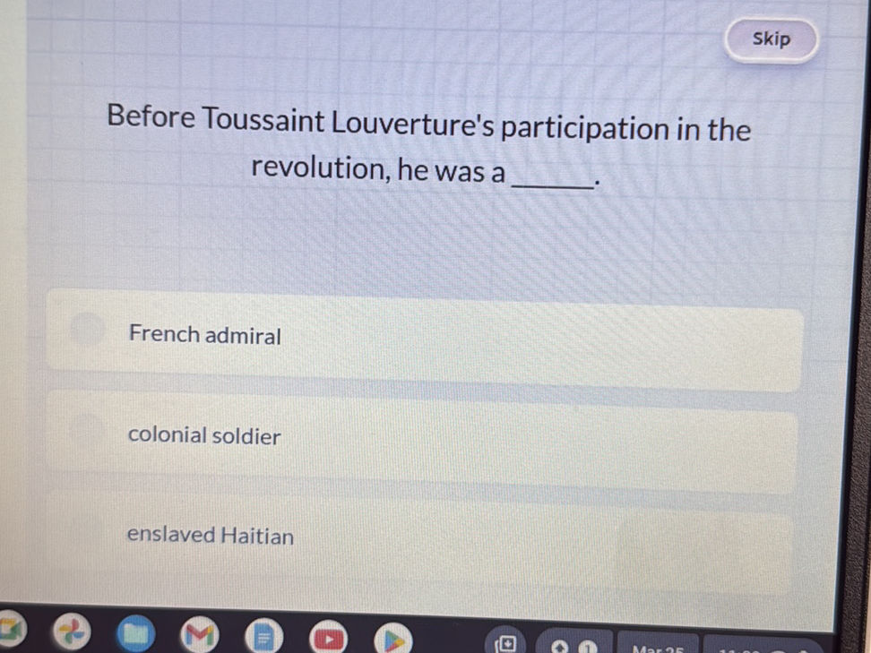 Before Toussaint Louverture's participation | StudyX