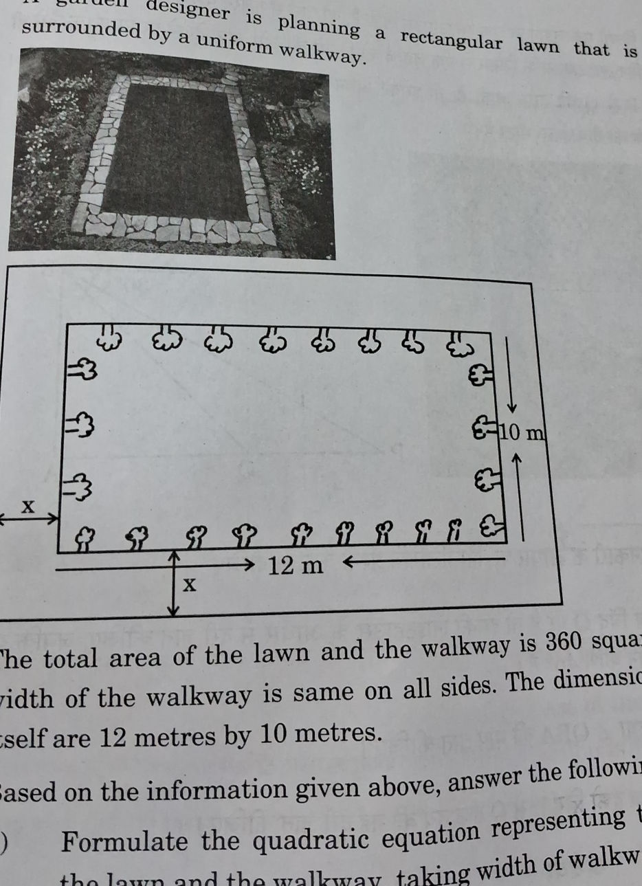 A garden designer is planning a rectangular | StudyX