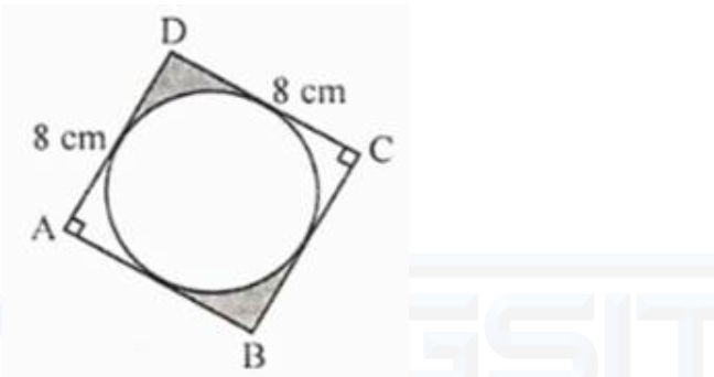 A square with sides of 8 cm has a circle | StudyX