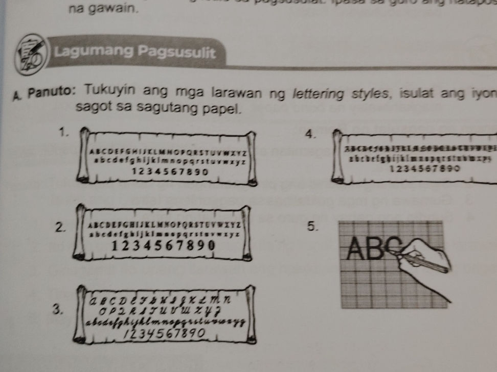 A. Panuto: Tukuyin ang mga larawan ng | StudyX