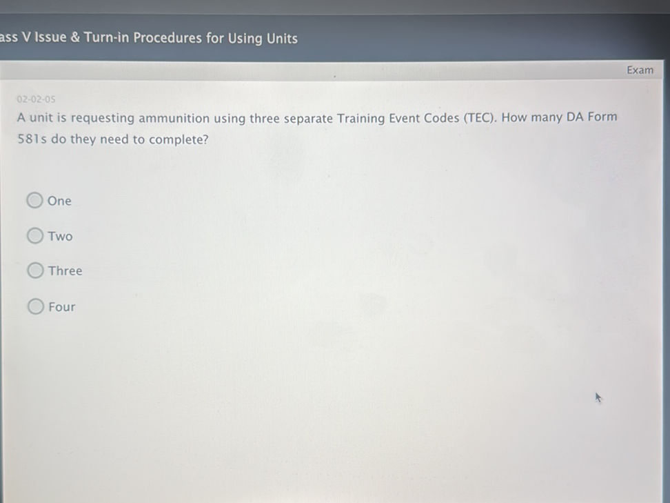 A unit is requesting ammunition using three | StudyX