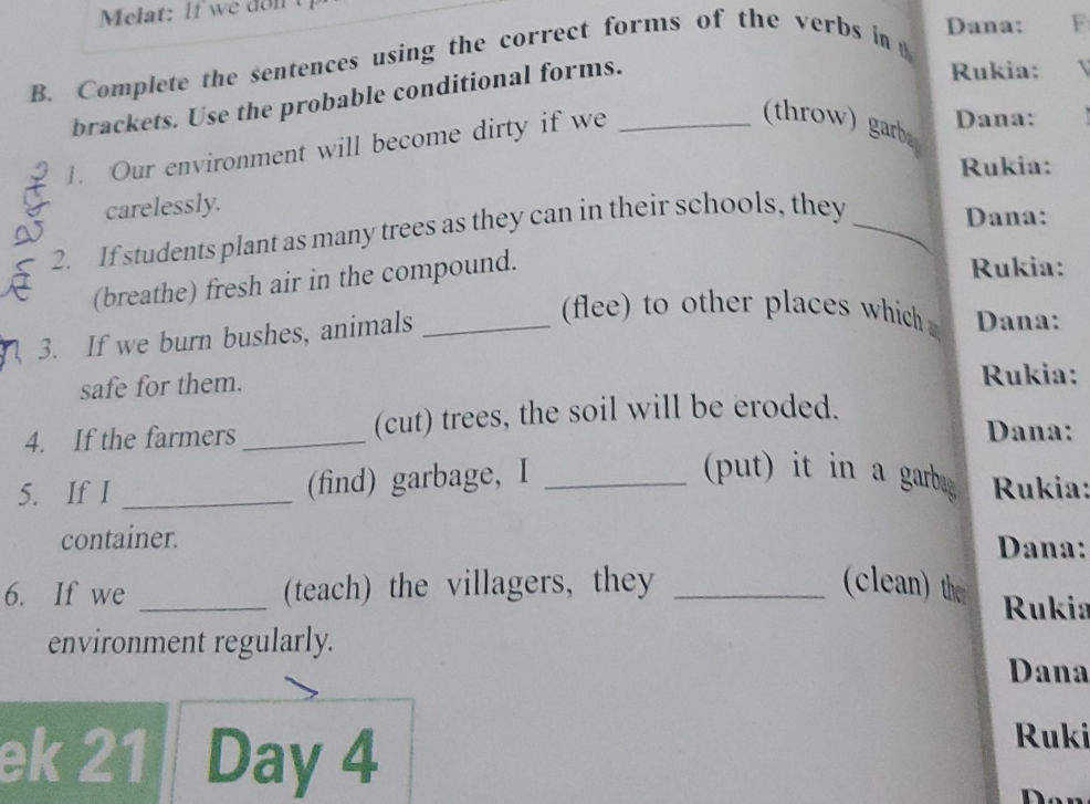B. Complete the sentences using the correct | StudyX