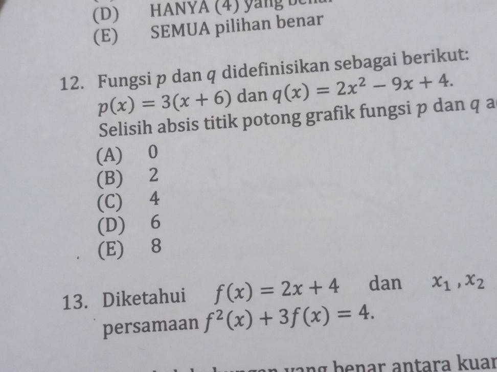12. Fungsi p dan q didefinisikan sebagai | StudyX