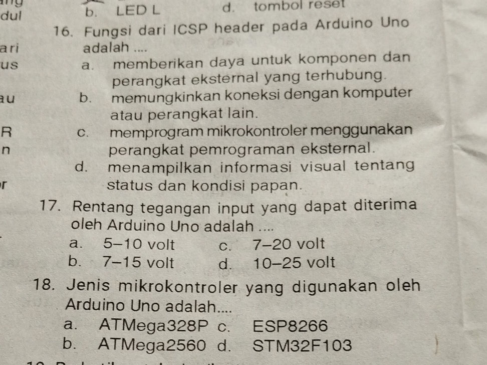 16. Fungsi dari ICSP header pada Arduino Uno | StudyX