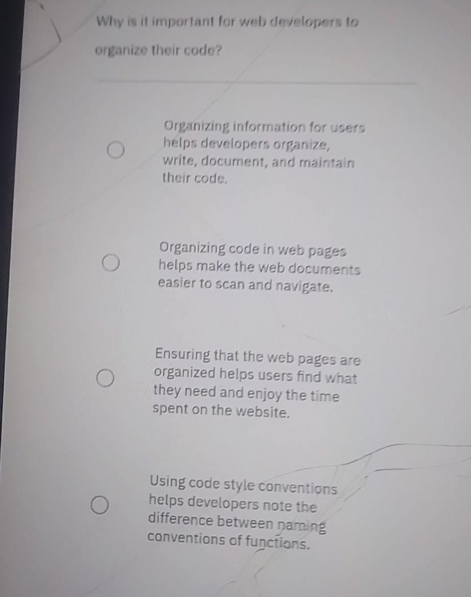 Why is it important for web developers to | StudyX