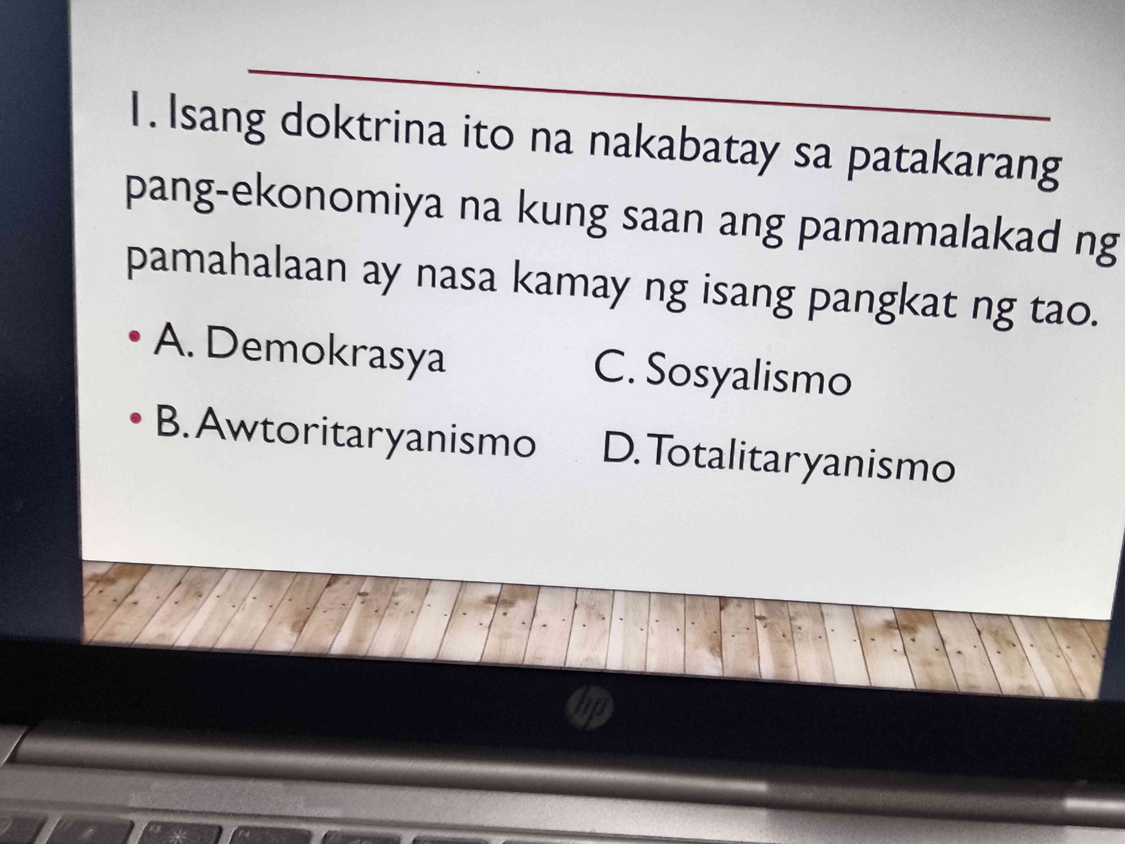 1. Isang doktrina ito na nakabatay sa | StudyX
