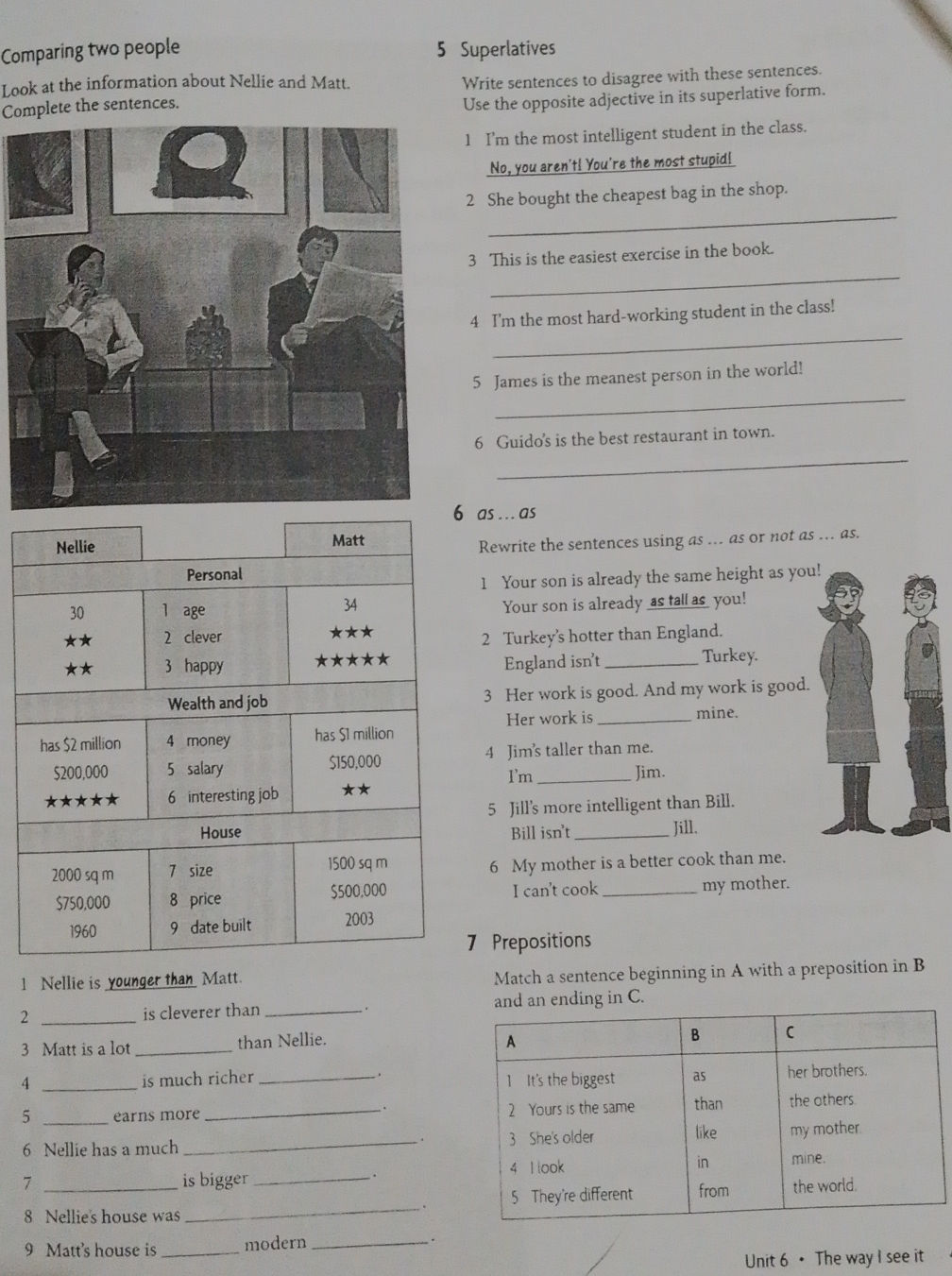 Comparing two people Look at the information | StudyX