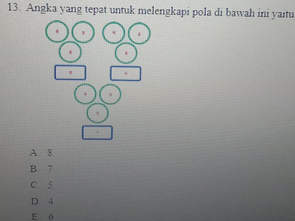 13. Angka yang tepat untuk melengkapi pola | StudyX