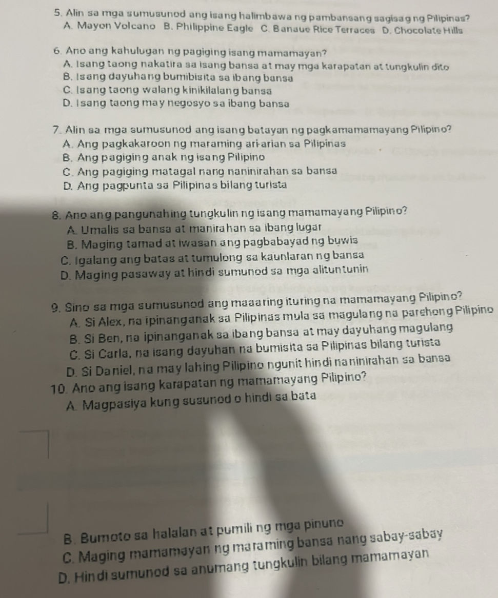 5. Alin sa mga sumusunod ang isang halimbawa | StudyX 5. Alin sa mga sumusunod ang isang halimbawa | StudyX