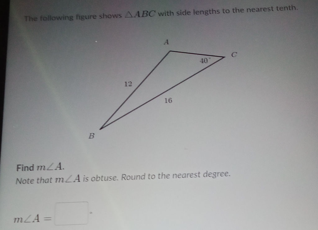 The following figure shows $ ABC$ with side | StudyX