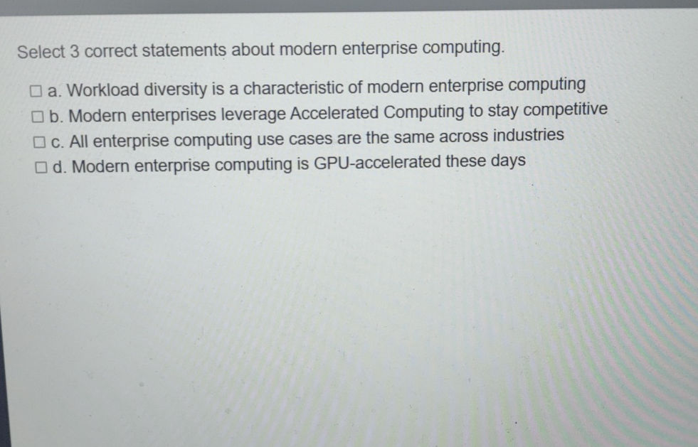 Select 3 correct statements about modern | StudyX