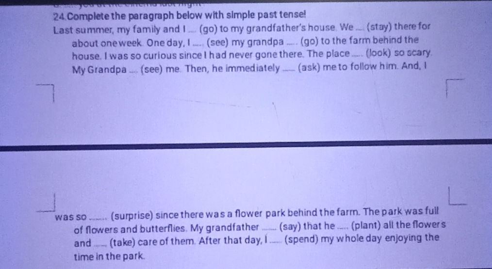 24. Complete the paragraph below with simple | StudyX