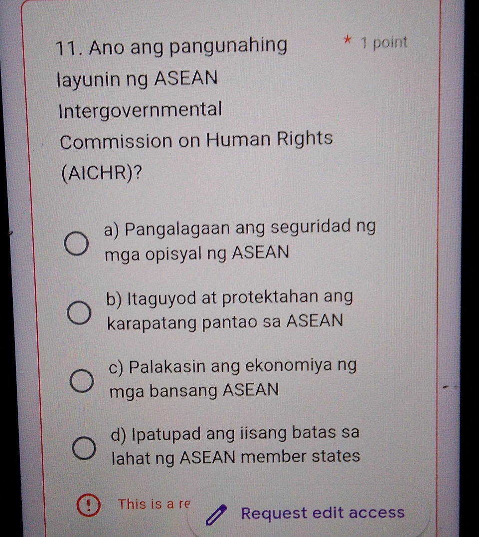 11. Ano ang pangunahing layunin ng ASEAN | StudyX