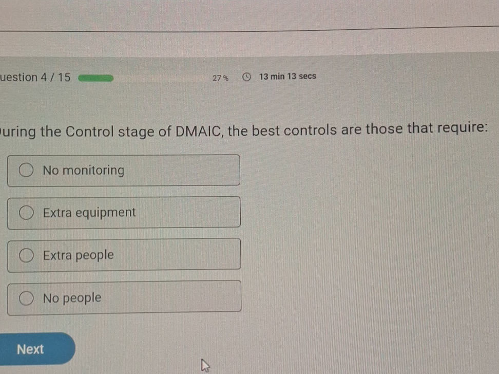 During the Control stage of DMAIC, the best | StudyX