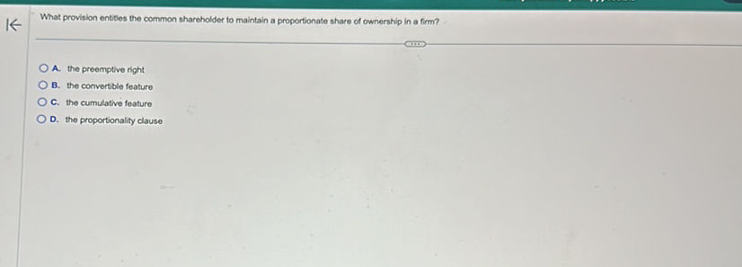What provision entitles the common | StudyX