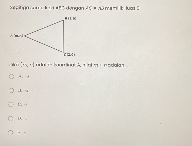 Segitiga sama kaki ABC dengan AC = AB | StudyX