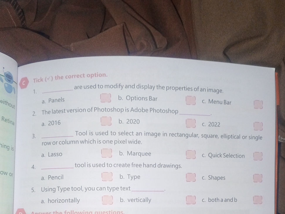 Tick ( ) the correct option. 1. ______ are | StudyX