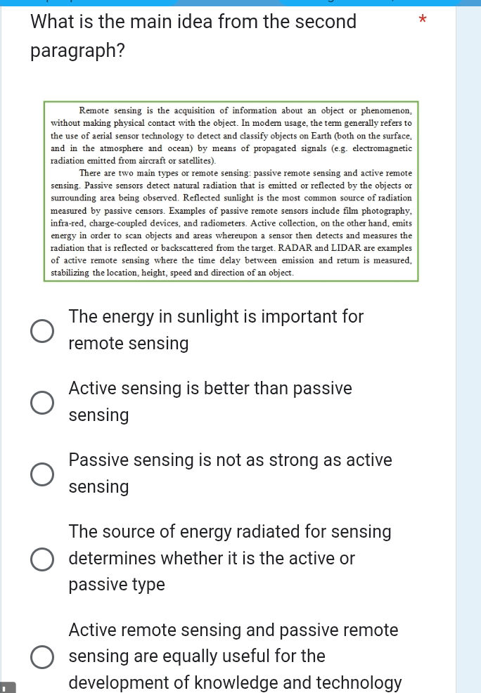 What is the main idea from the second | StudyX