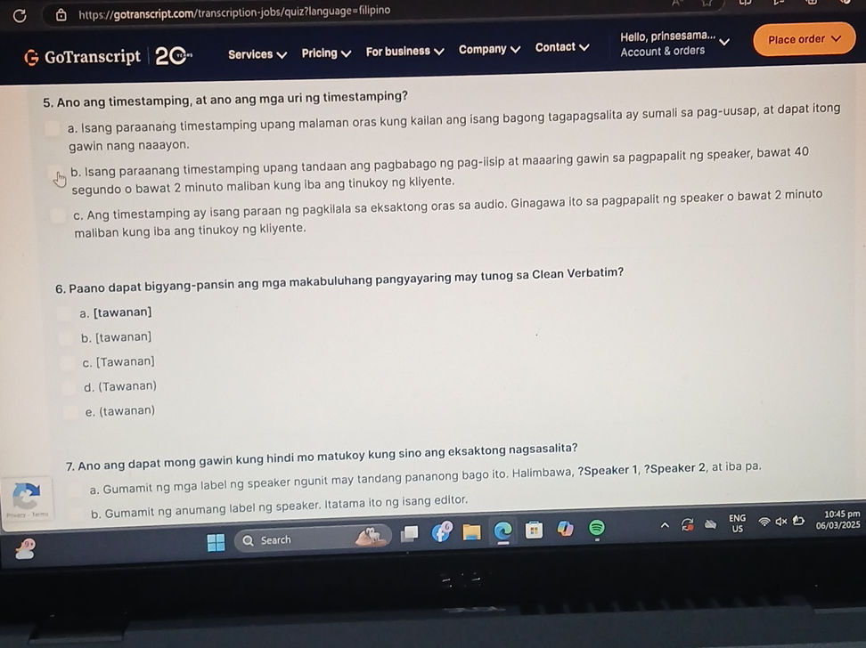 5. Ano ang timestamping, at ano ang mga uri | StudyX