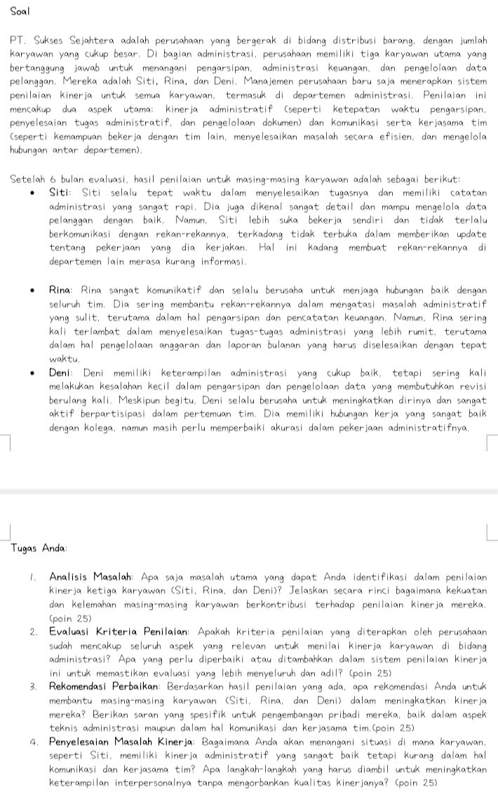 PT. Sukses Sejahtera adalah perusahaan yang | StudyX