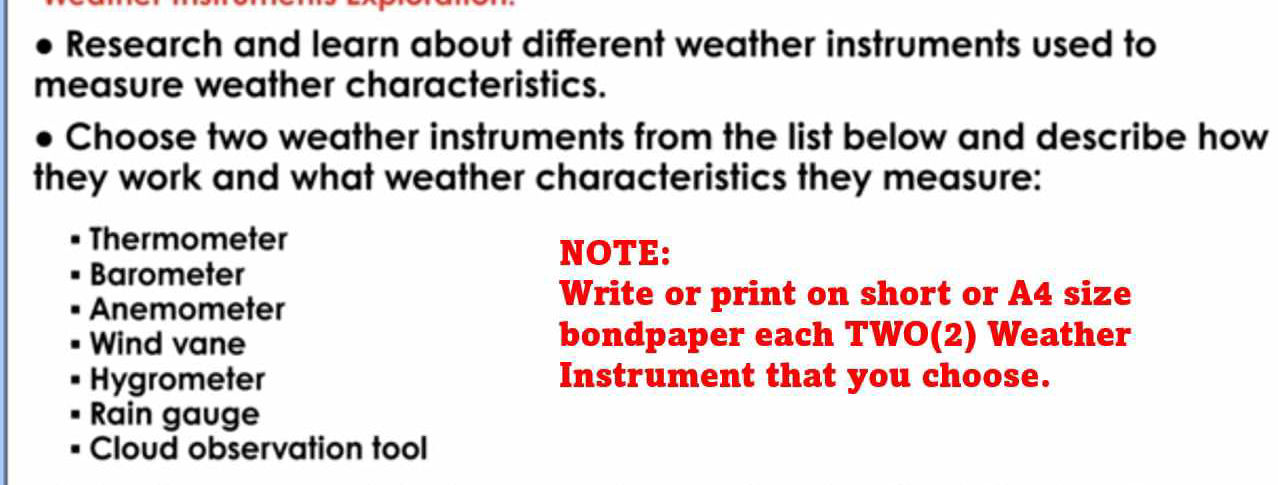 Research and learn about different weather | StudyX