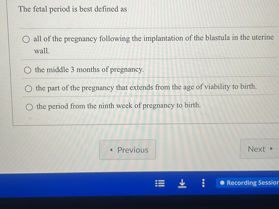 The fetal period is best defined as all of | StudyX