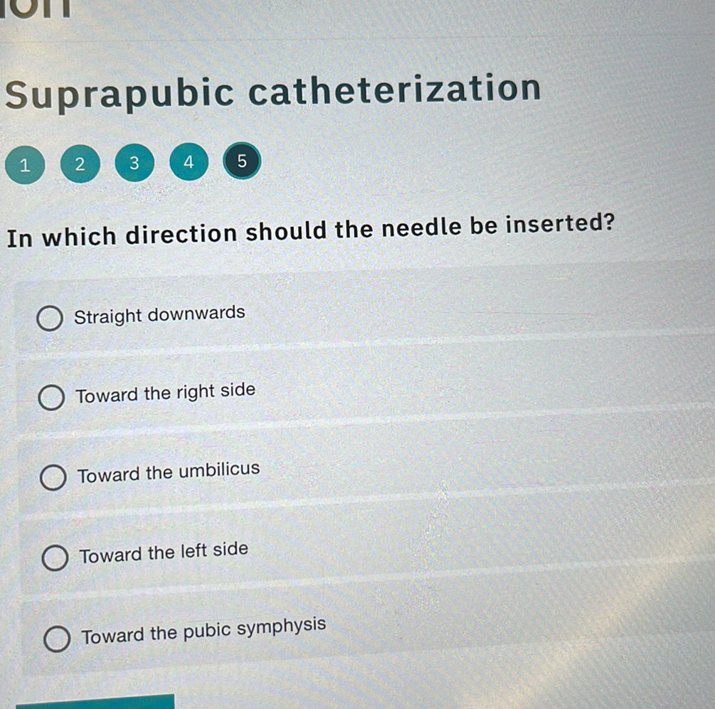 In which direction should the needle be | StudyX