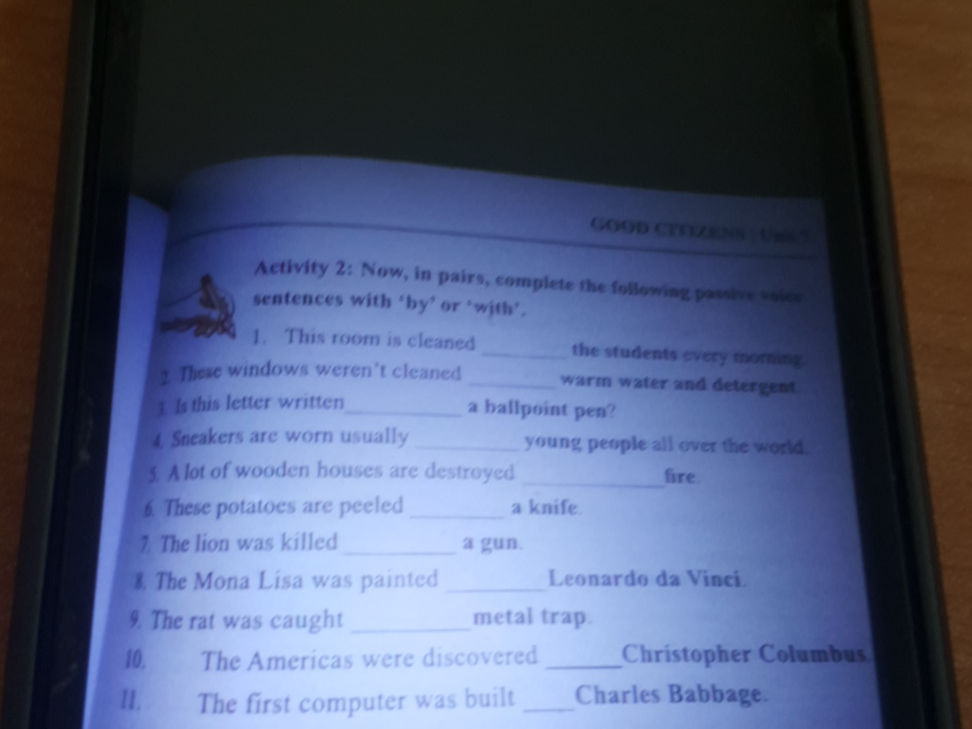 Activity 2: Now, in pairs, complete the | StudyX