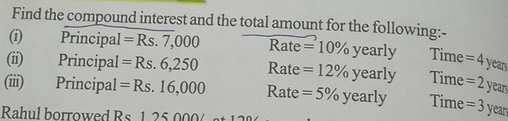 Find the compound interest and the total | StudyX