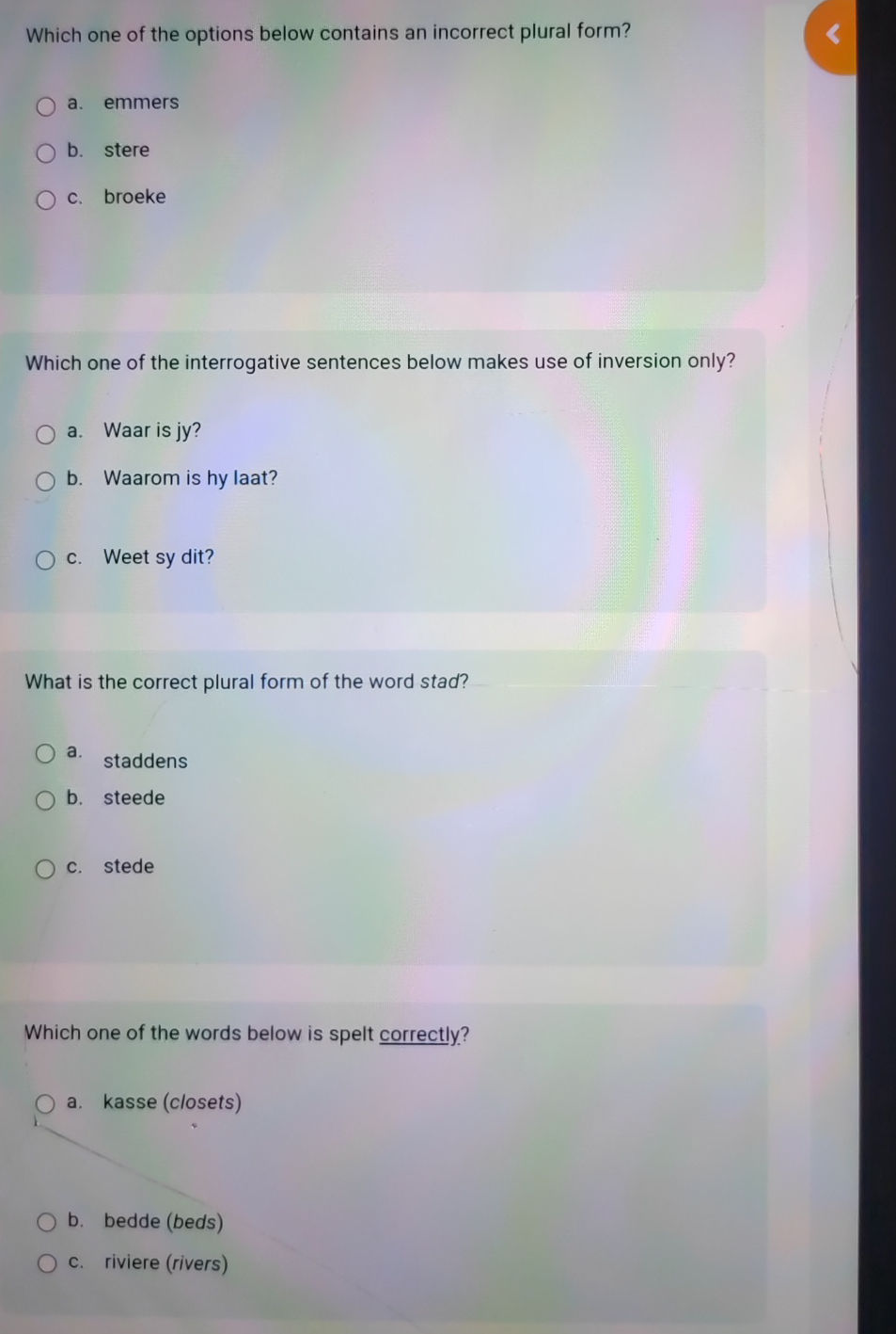 Which one of the options below contains an | StudyX