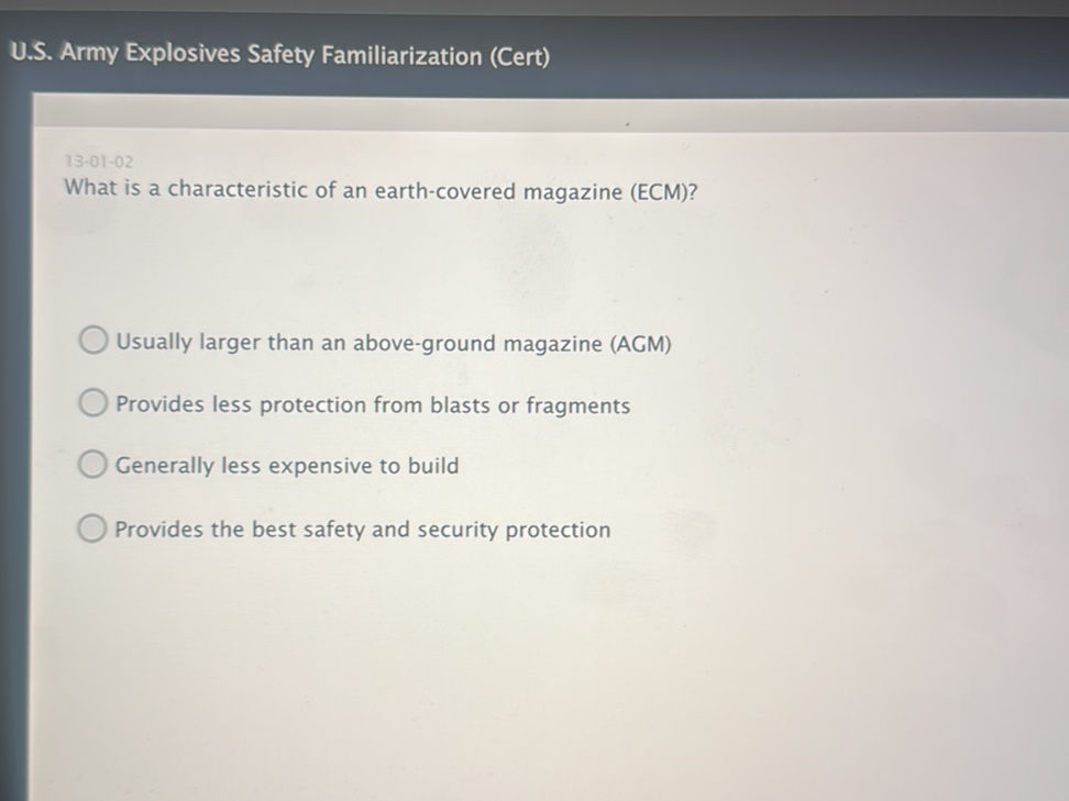What is a characteristic of an earth-covered | StudyX