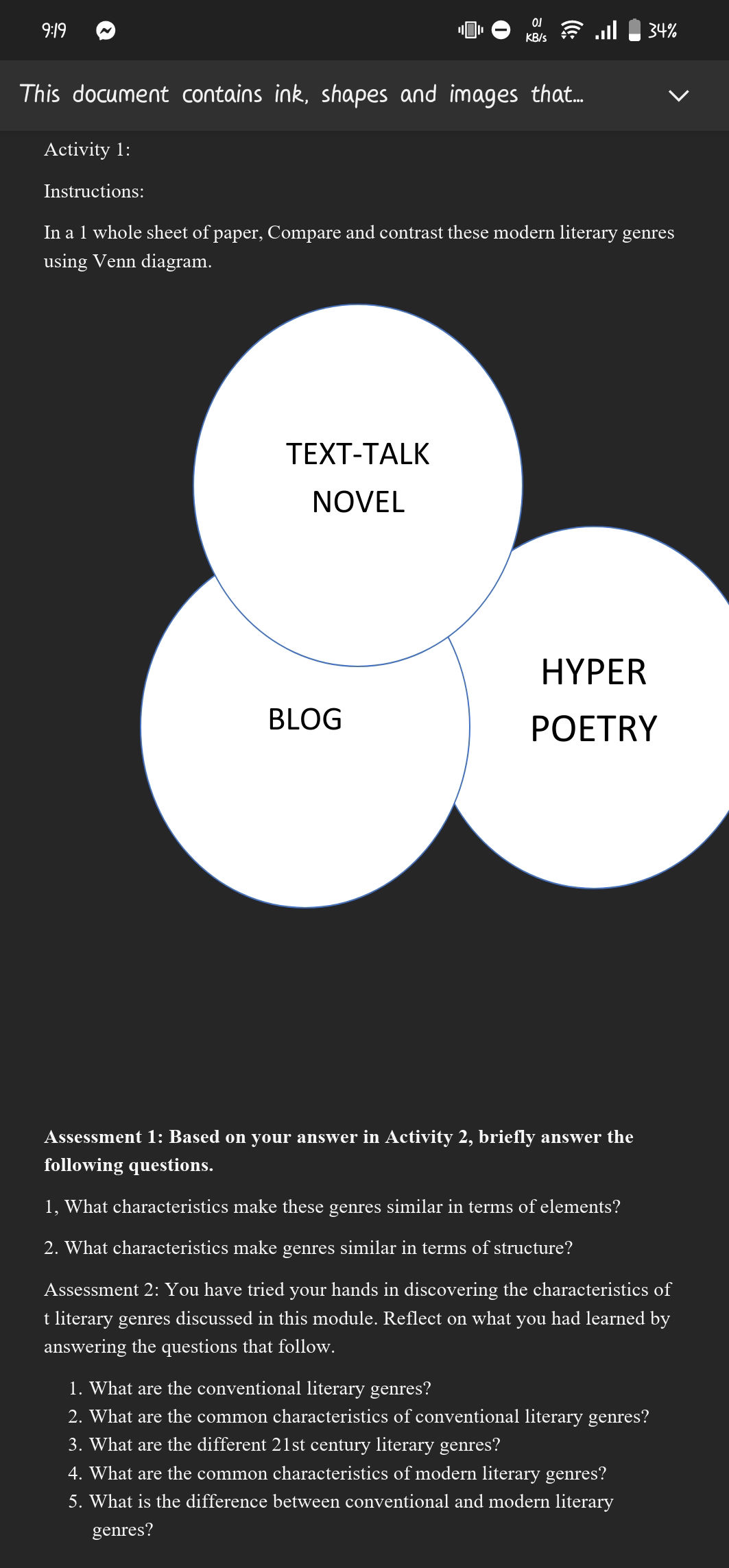 Activity 1: Instructions: In a 1 whole sheet | StudyX