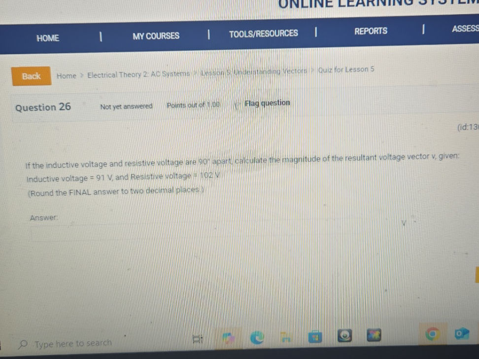 If the inductive voltage and resistive | StudyX
