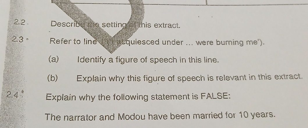 2.2. Describe the setting in this extract. | StudyX